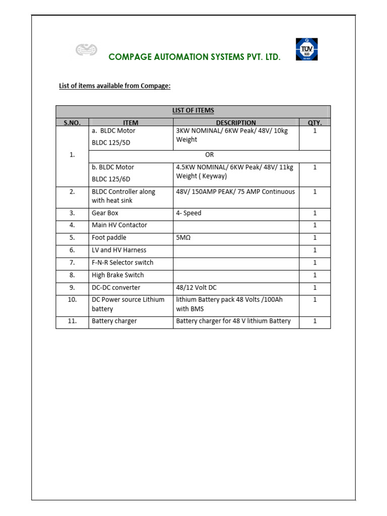 2019 BajaTechnical Specification | PDF | Amplifier | Battery Charger