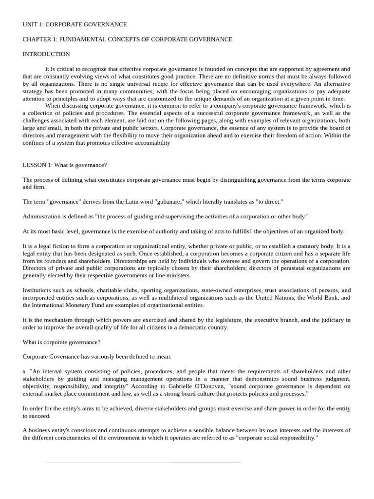 Governance | PDF | Risk | Corporate Governance