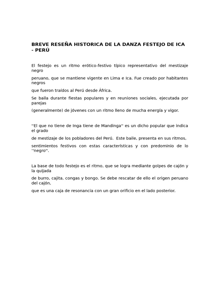 Festejo Reseña | PDF