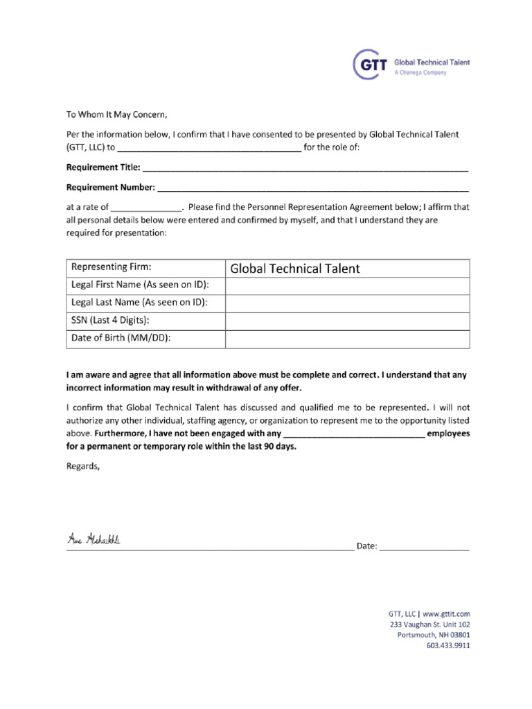GTT Right to Represent | PDF