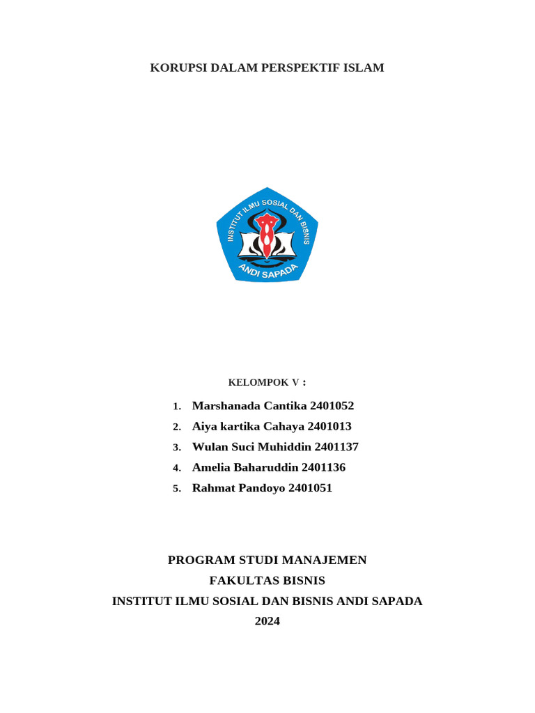 Korupsi Dalam Perspektif Islam KLP 5 | PDF