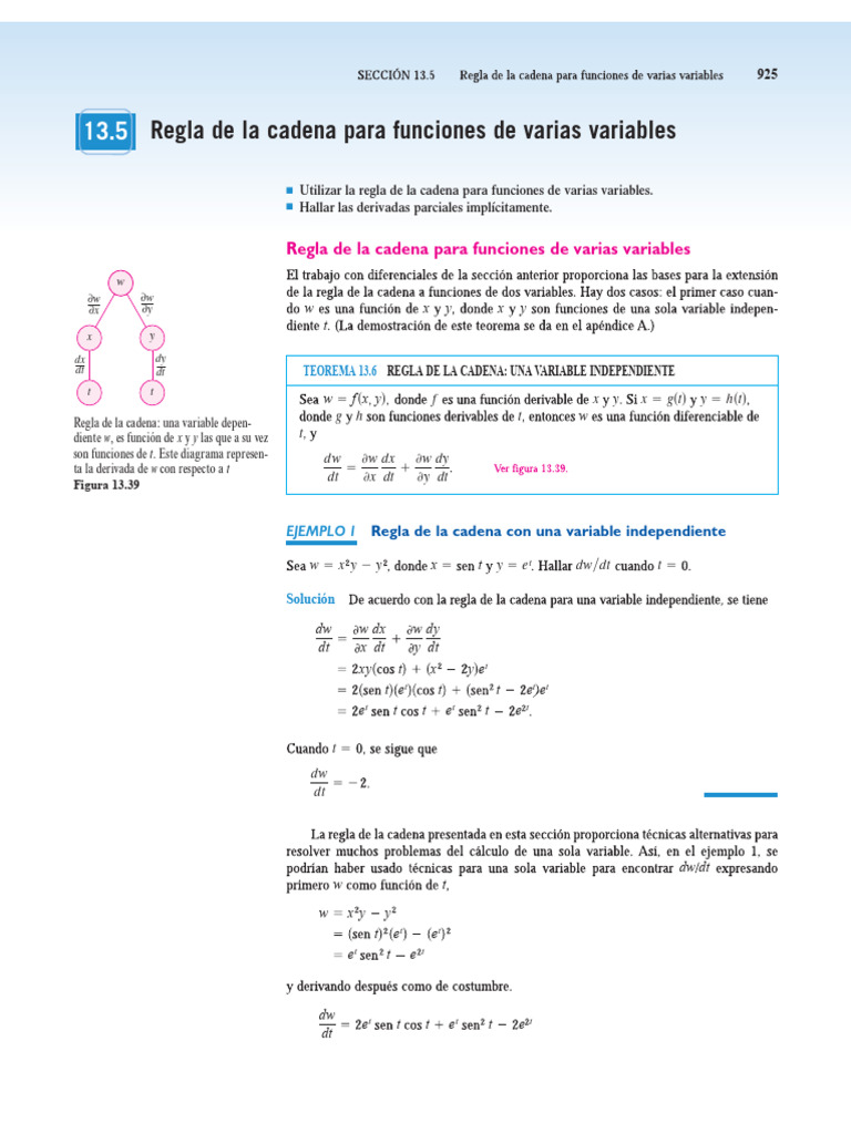 Regla de la Cadena en Multivariable | PDF | Física Matemática ...