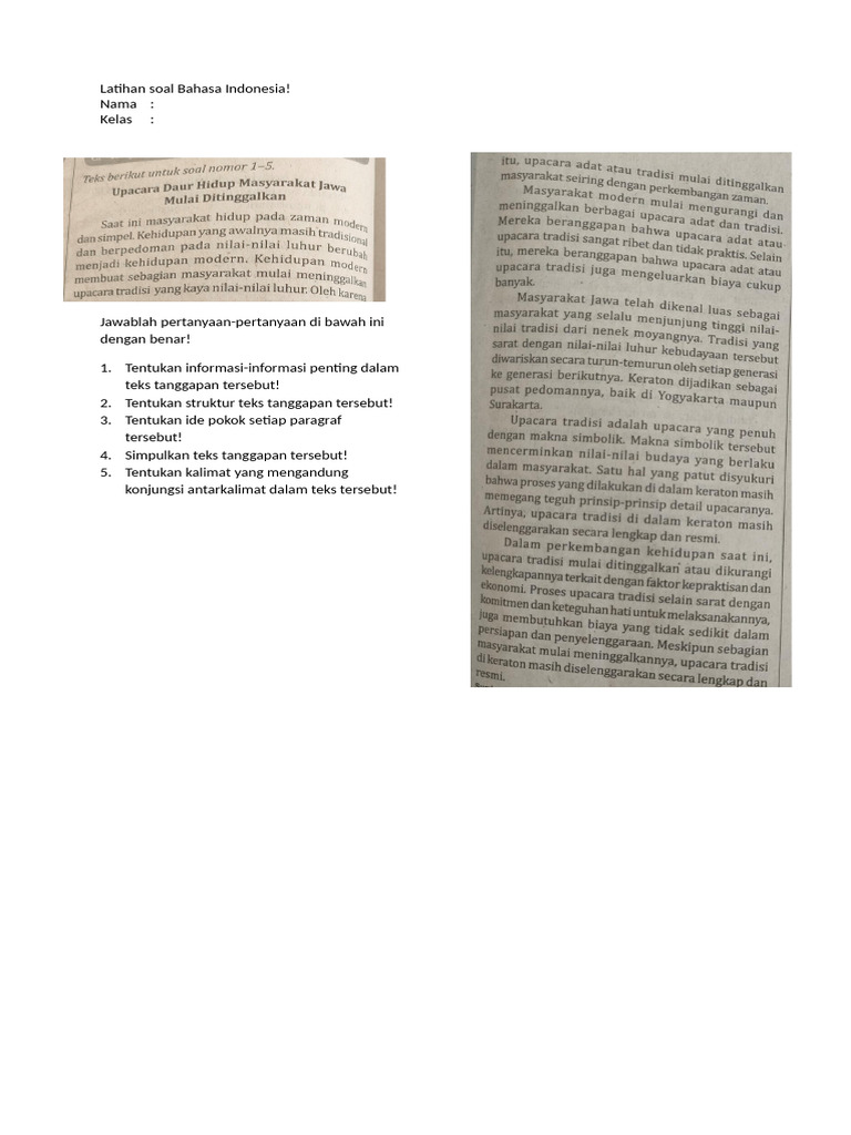 Latihan Soal Esai Teks Tanggapan | PDF