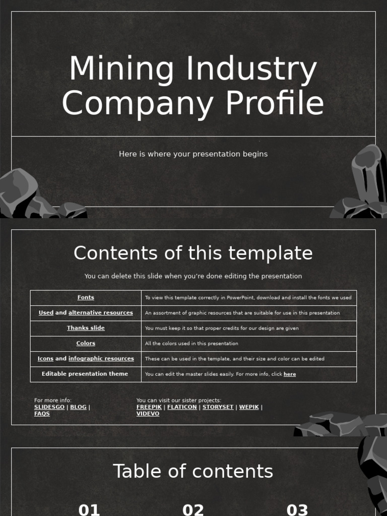 Mining Industry Company Profile by Slidesgo | PDF | Planets | Saturn