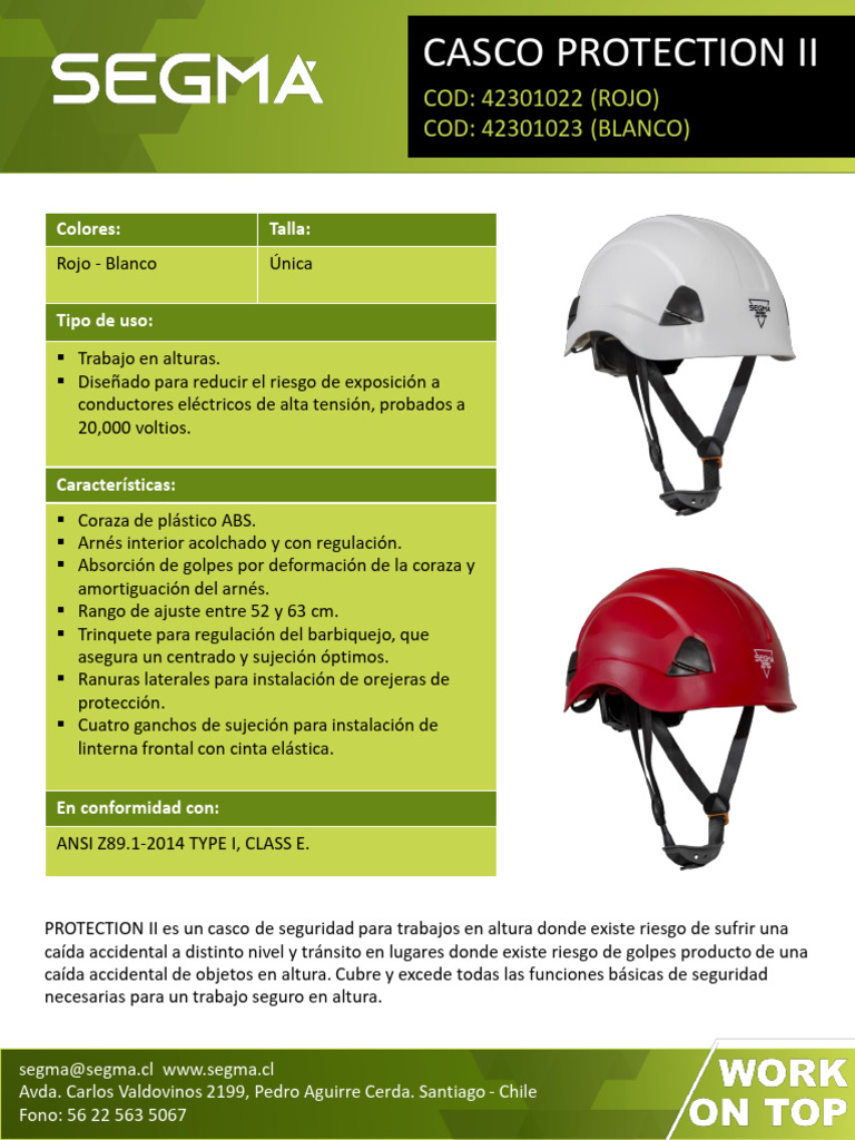 FT- Casco Proteccion II 42301022- 42301023 | PDF