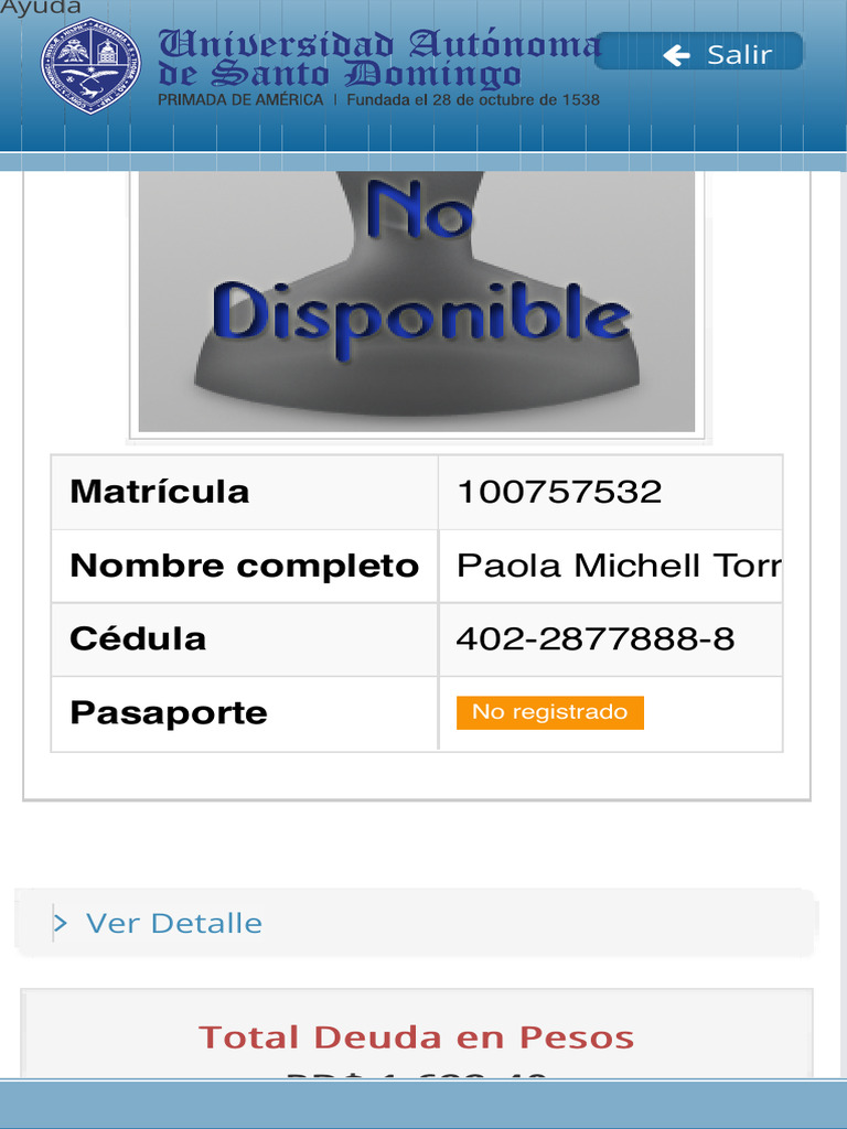 UASD - Sistema Pago de Derechos Académicos - Bie | PDF