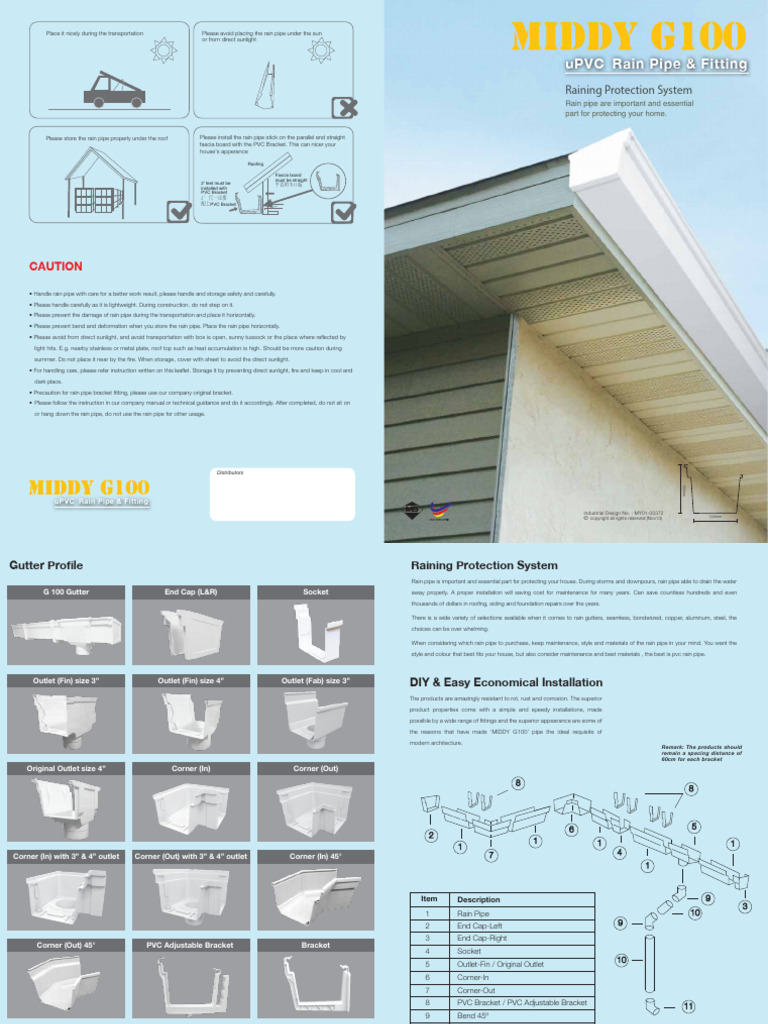 PVC Gutter Handling and Installation Guide | PDF | Pipe (Fluid ...