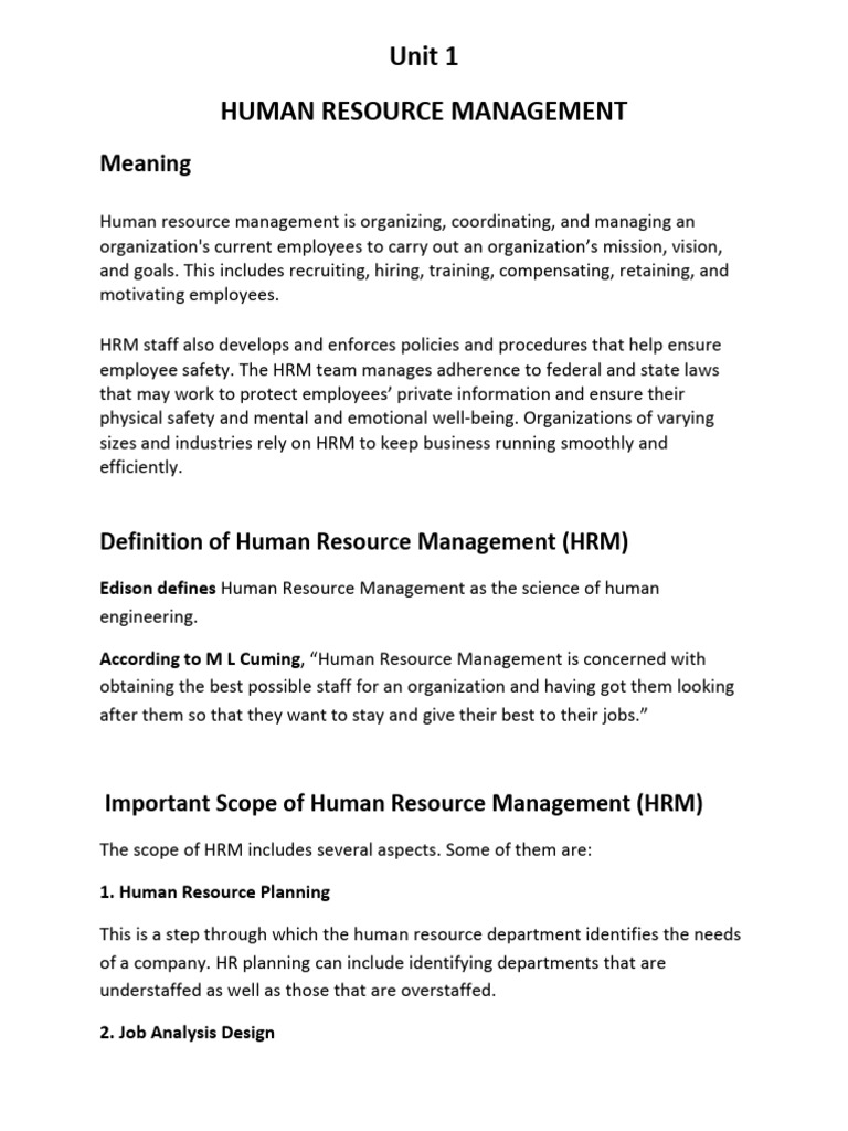 Human Resource Management 6 Chapter Notes | PDF | Human Resource ...