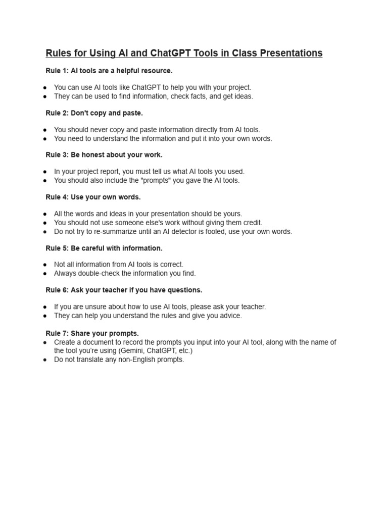 Guidelines for AI Use in Presentations | PDF