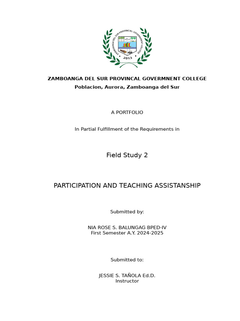 Zamboanga Del Sur College Portfolio | PDF