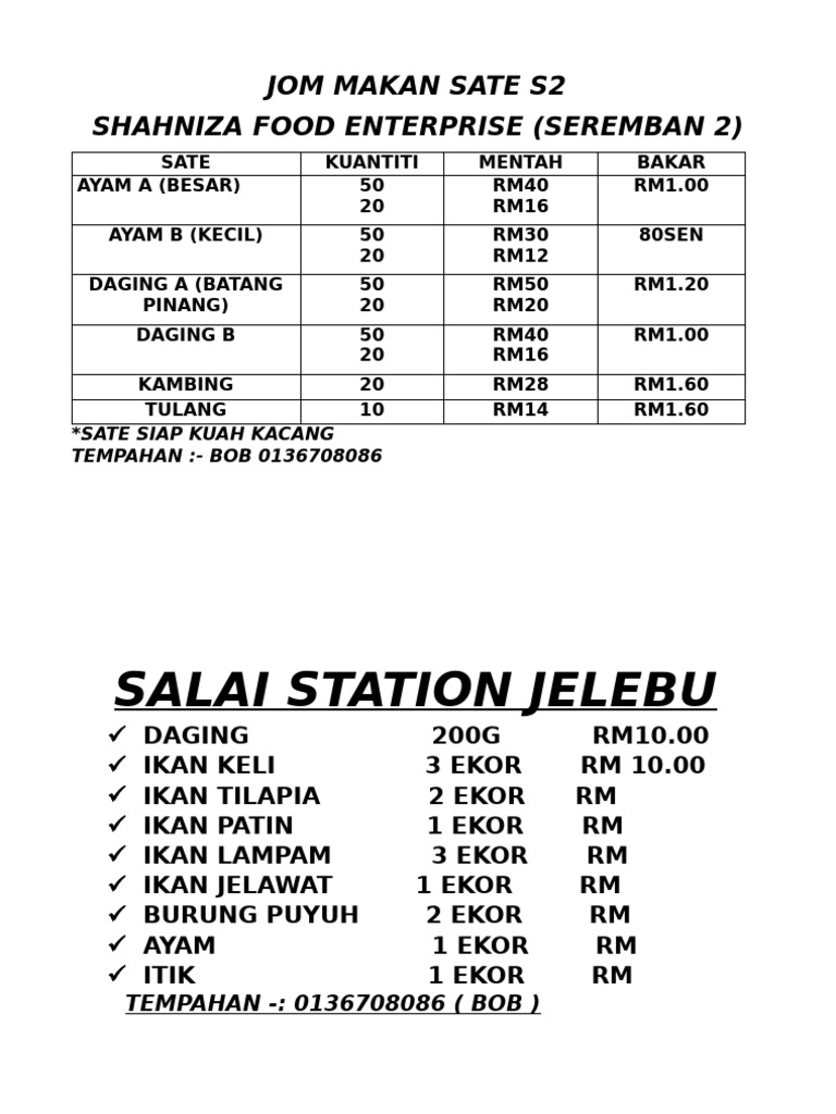 Jom Makan Sate S2 | PDF