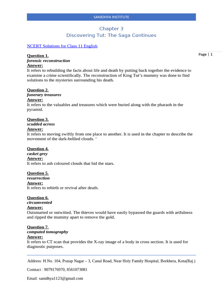 Discovering Tut Q&A | PDF | Tutankhamun | Akhenaten