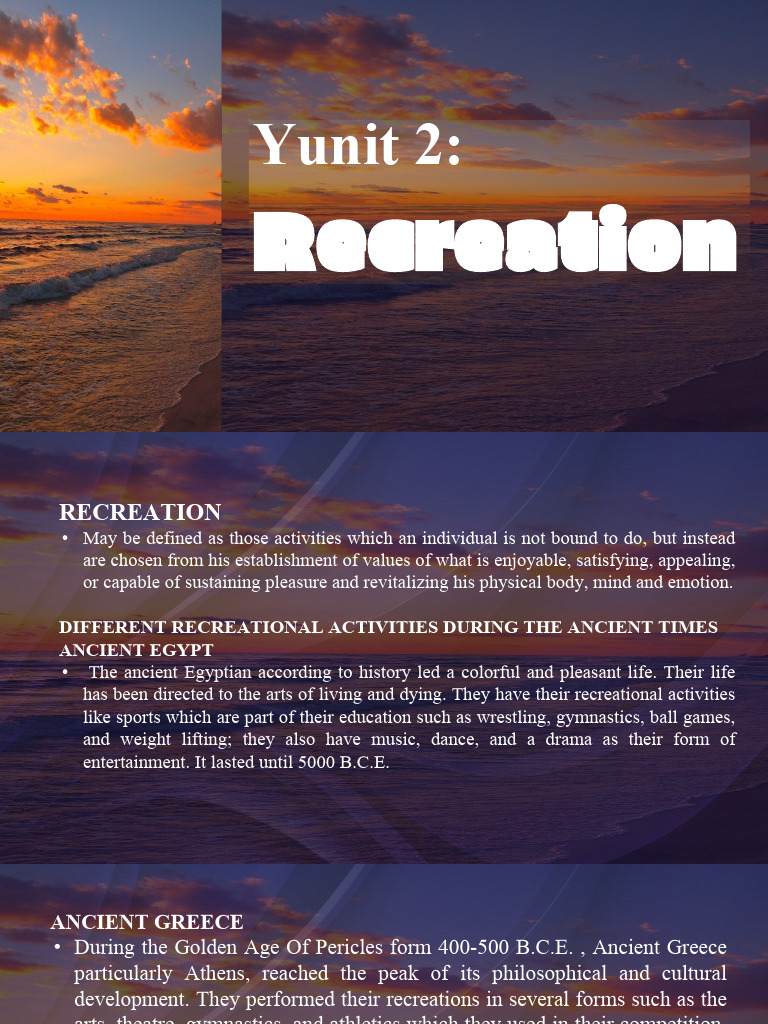 Yunit 2 Recreation | PDF | Recreation | Stress (Biology)