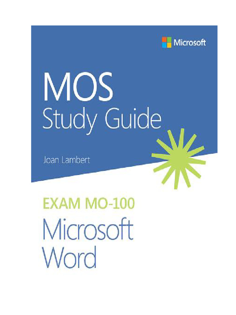 MOS Study Guide Practice For Microsoft Word Exam MO | PDF | Computer ...