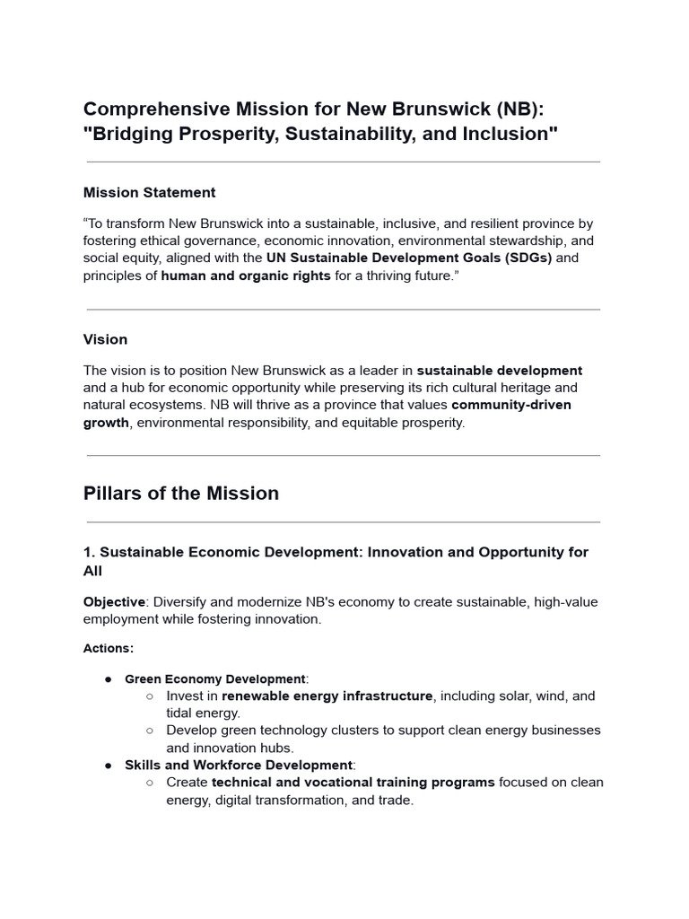 Comprehensive Mission For New Brunswick (NB) - Bridging Prosperity ...