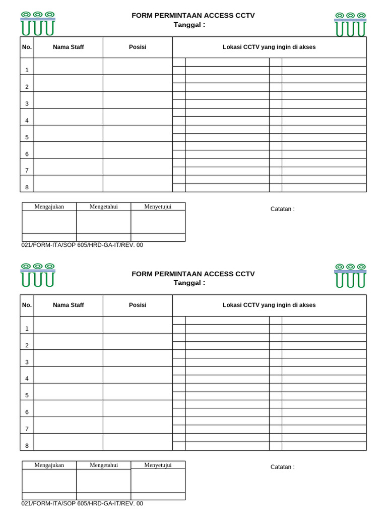 Contoh CCTV Form | PDF