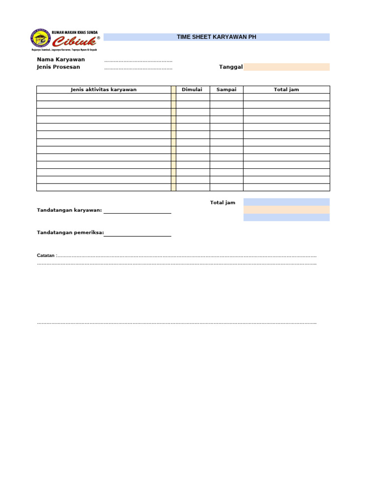 Form Target Harian | PDF