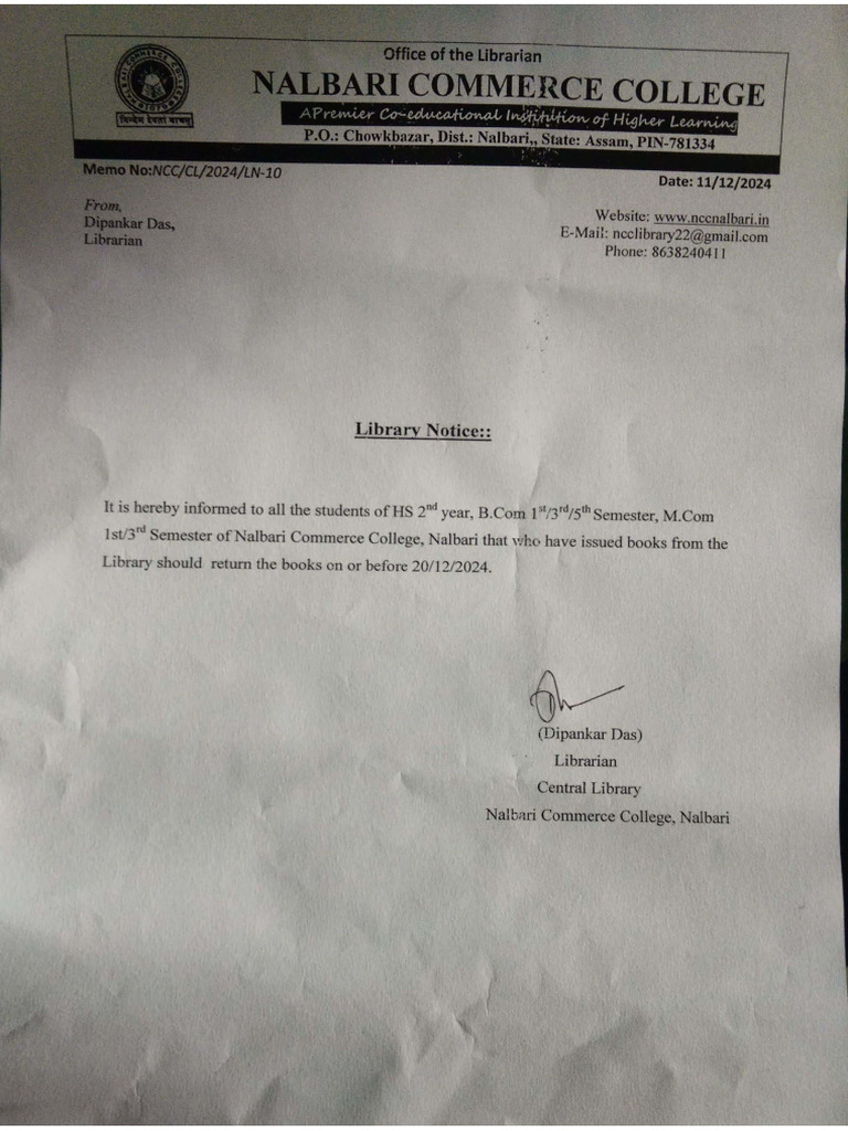 Library Notice | PDF