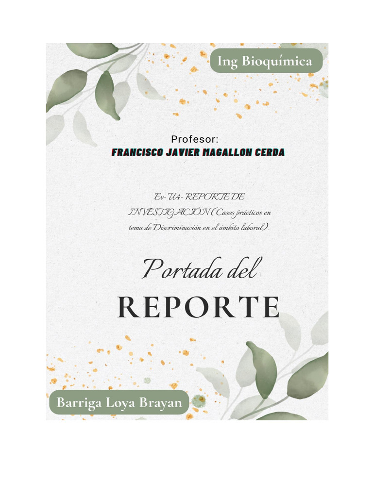 Ev U4 Reportedeinvestigación | PDF | Discriminación | Sexismo