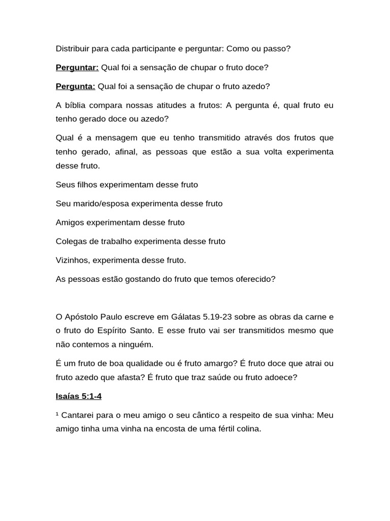 Dinamina Frutos Do Espirito | PDF