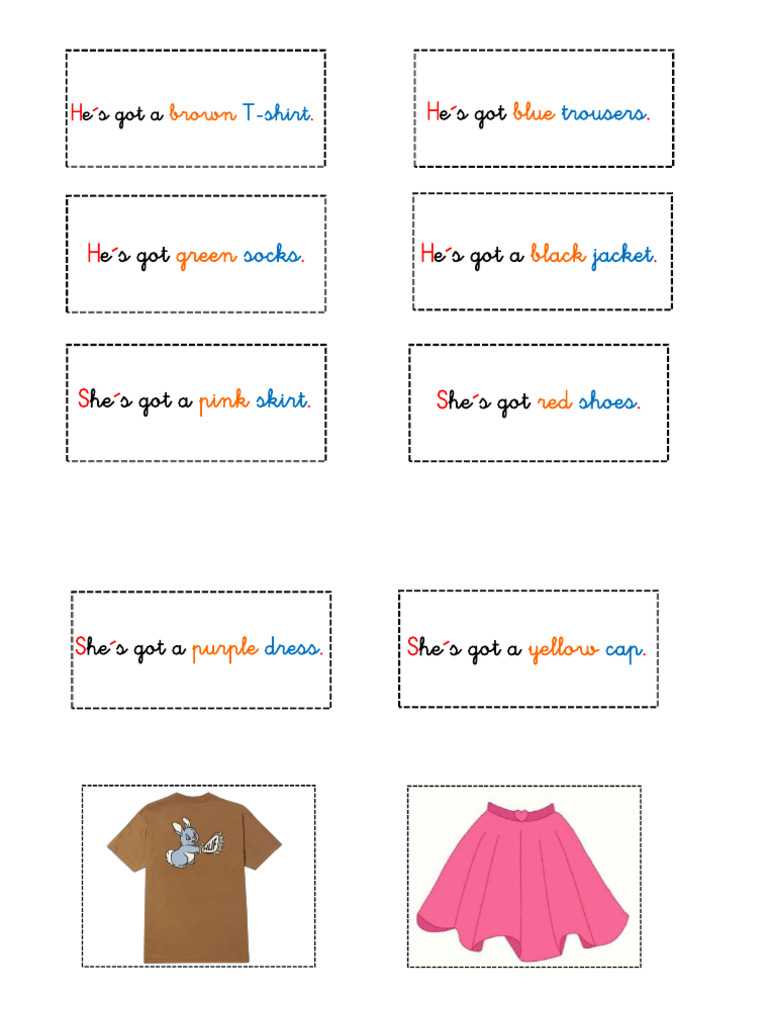 Colorful Clothing Descriptions | PDF