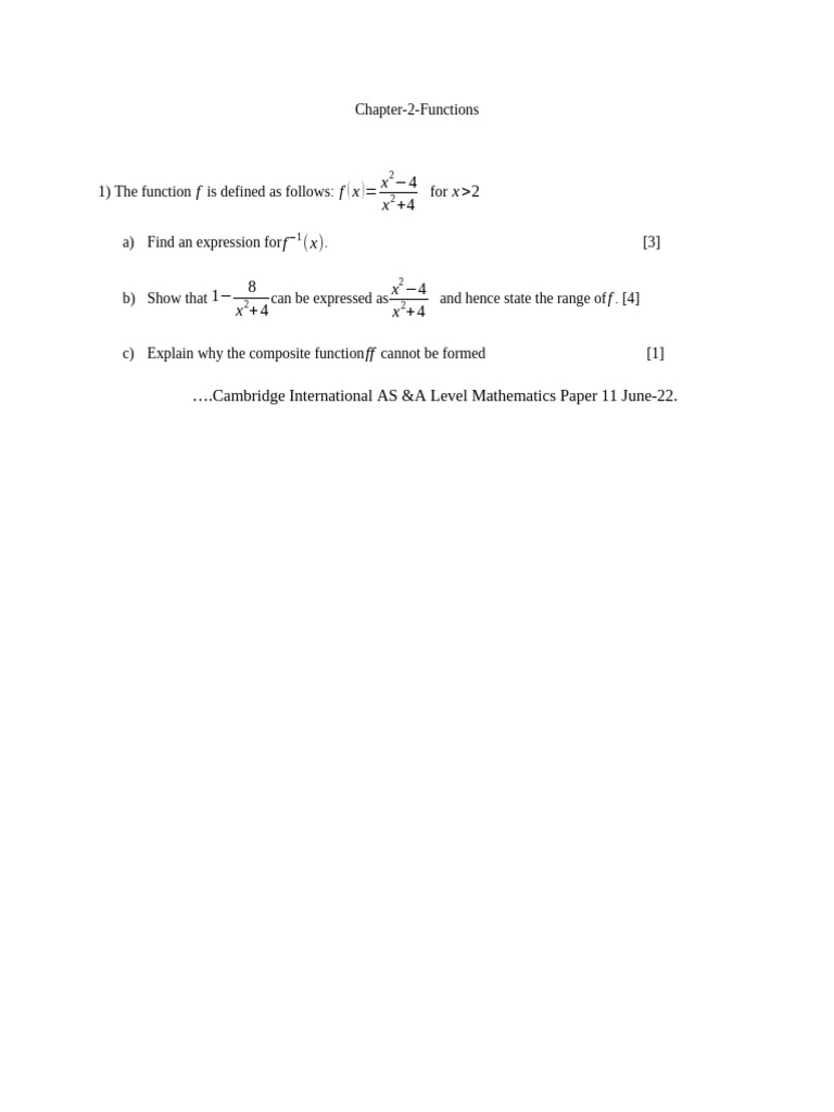 Chapter 2 Functions | PDF