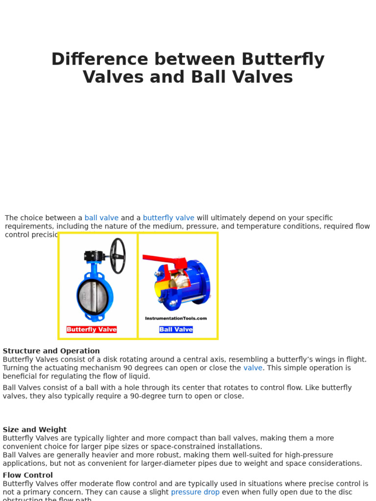 Butterfly vs. Ball Valves Explained | PDF | Valve | Mechanical Engineering