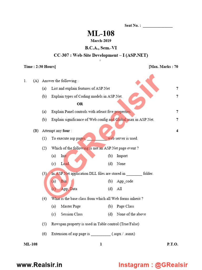 (CC-307 Web-Site Development – I (ASP.net)) | PDF | Computer File ... (CC-307 Web-Site Development – I (ASP.net)) | PDF | Computer File ...