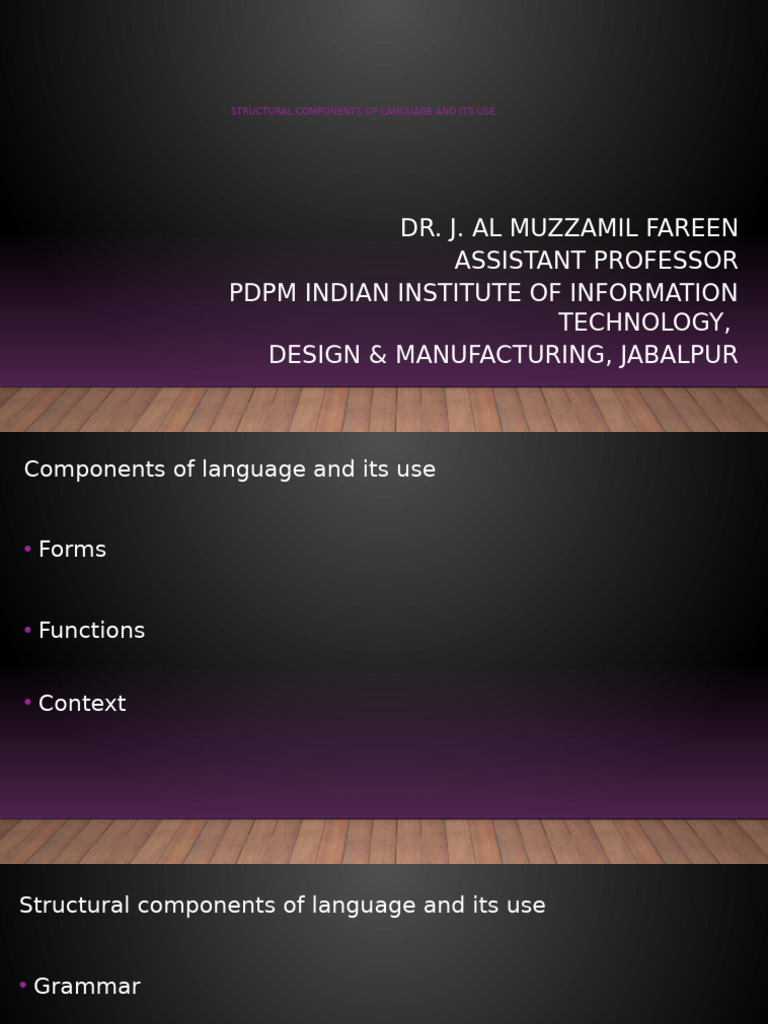 Structural Components and Its Use | PDF | Vocabulary | Learning