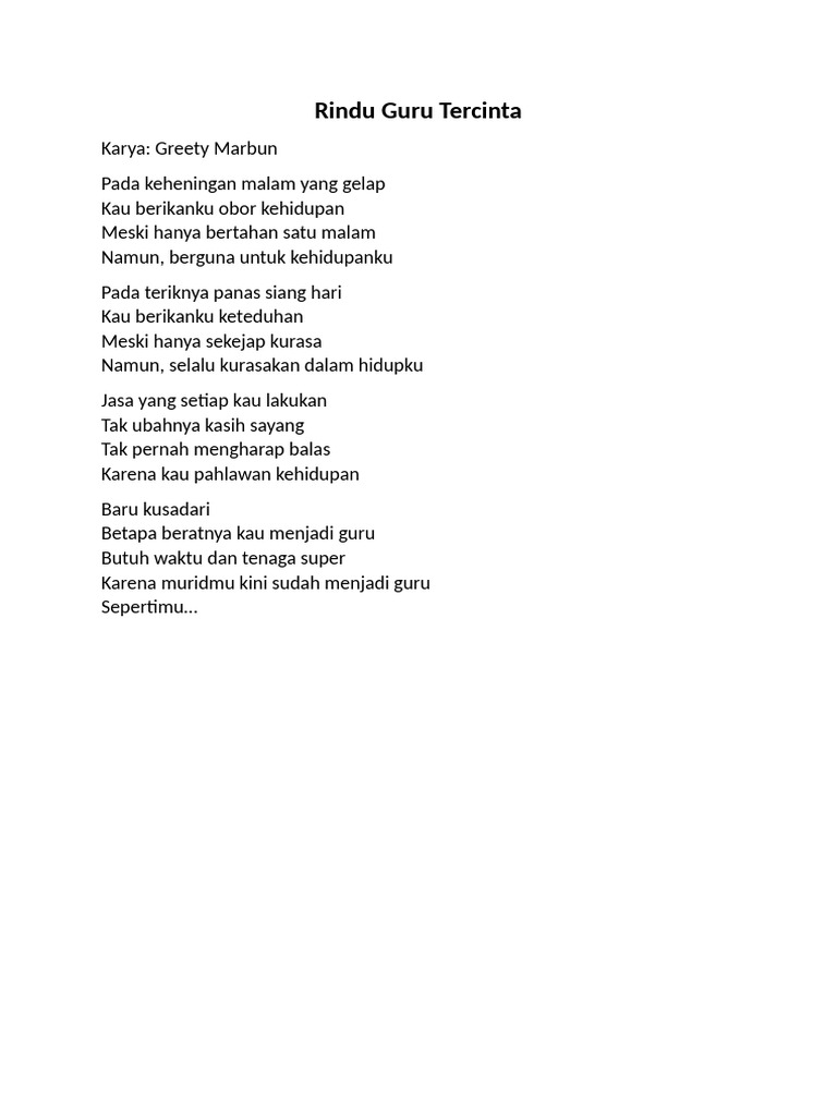 Rindu Guru Tercinta | PDF