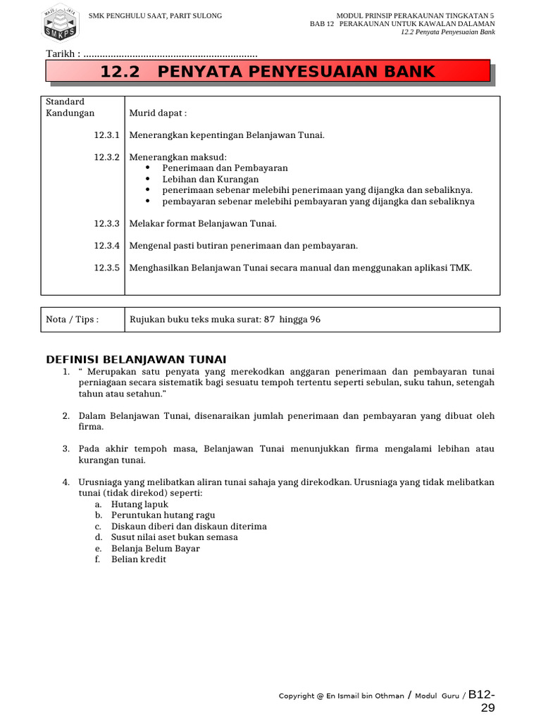 12.3 Belanjawan Tunai | PDF