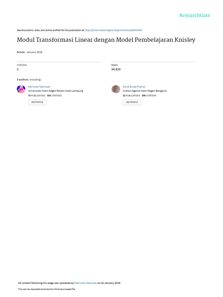 Modul_Transformasi_Linear_Model_Knisley-converted1 | PDF