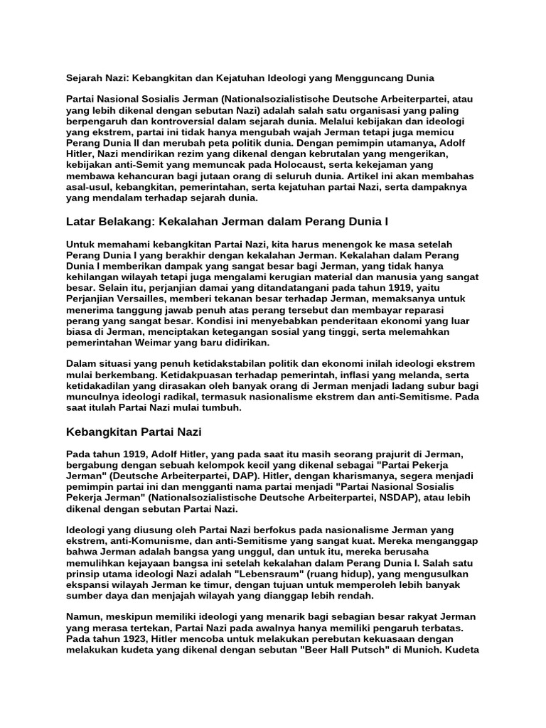 Kebangkitan dan Kejatuhan Nazi | PDF