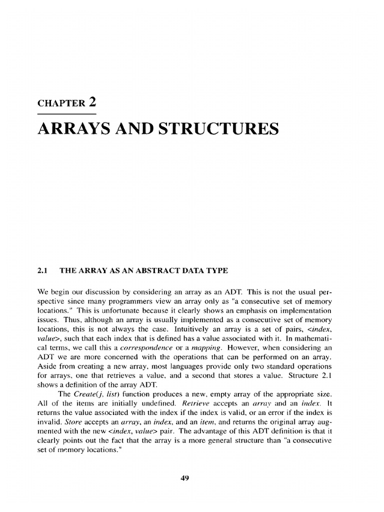 02-Chap 02-ARRAYS AND STRUCTURES | PDF | Matrix (Mathematics) | Pointer (Computer Programming)