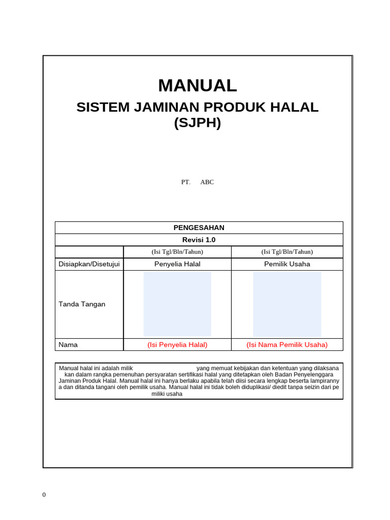 Wordnya Manual Dokumen Halal Baru | PDF