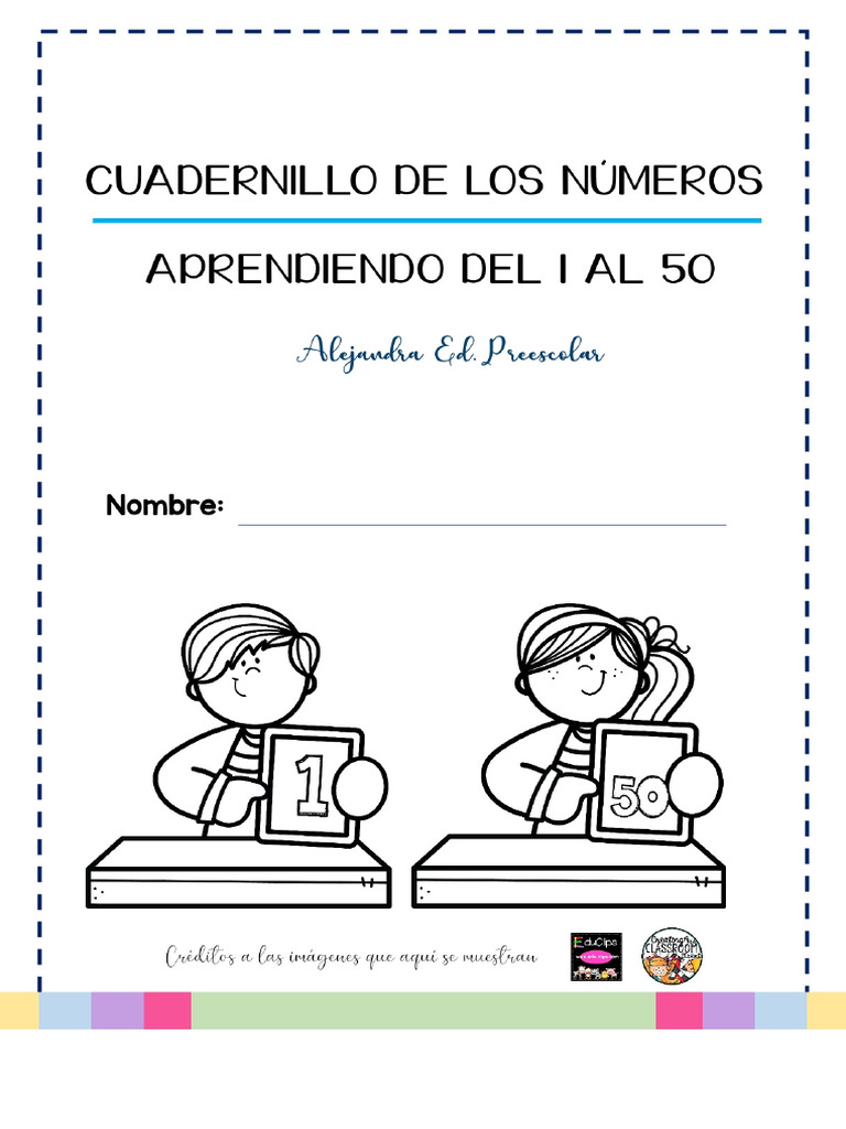 Cuaderno Números Del 1 Al 50 | PDF