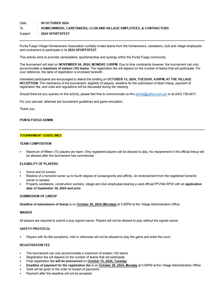 Sports Fest - Invitation 2024 | PDF