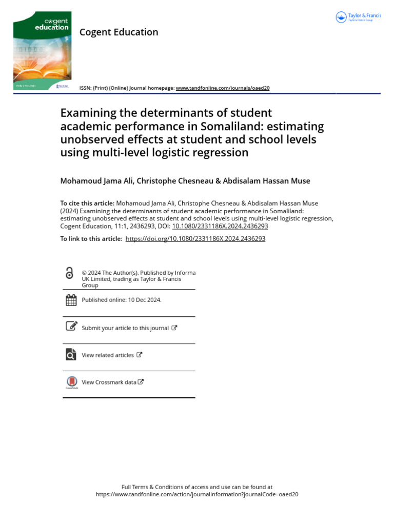 Examining The Determinants of Student Academic Performance in ...