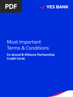 YES Bank Credit Card Terms & Charges | PDF | Credit Card | Banks
