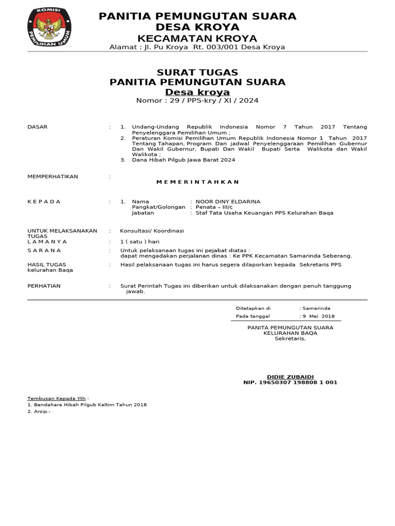 SURAT TUGAS Docx | PDF