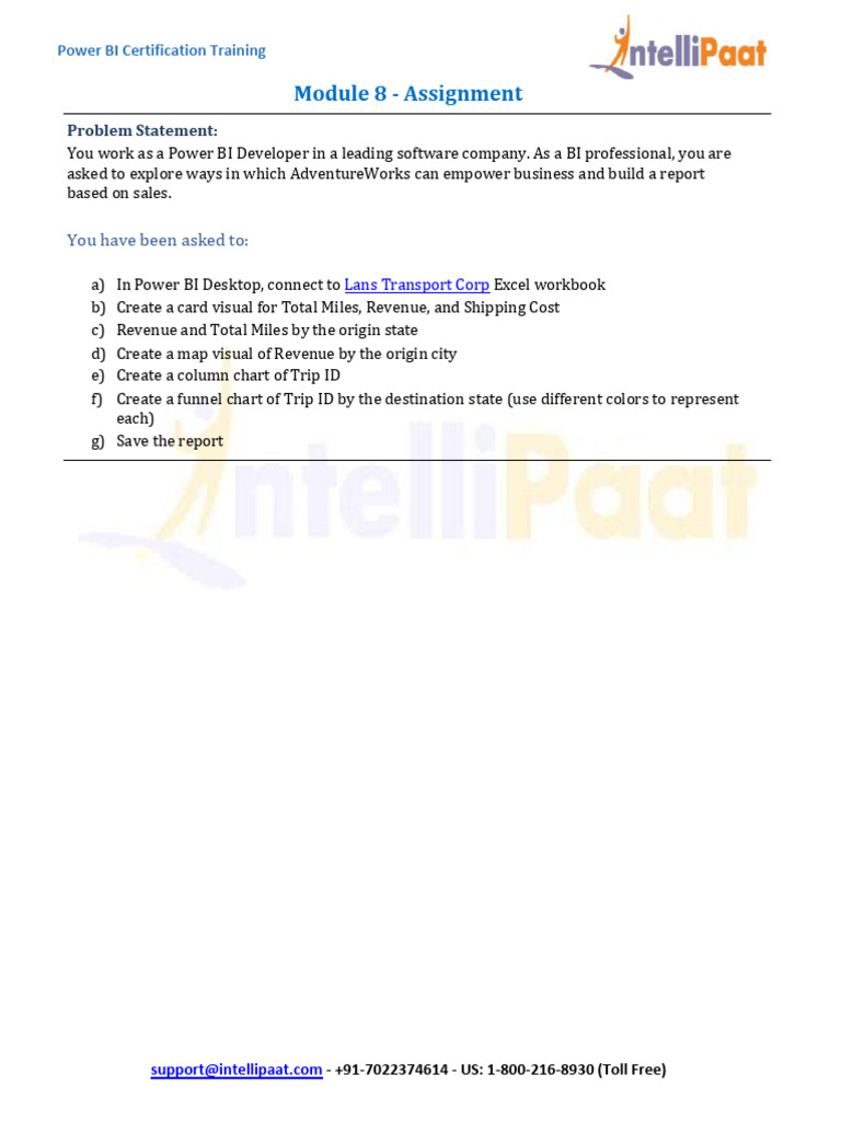 Power BI Certification Assignment Guide | PDF