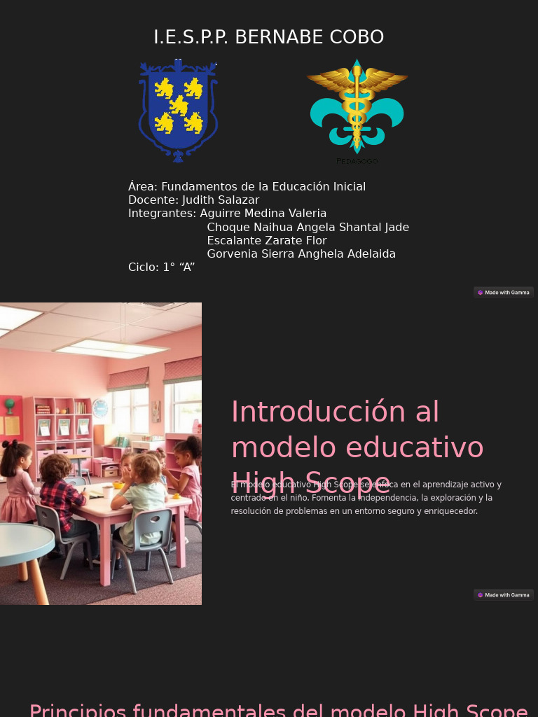 High Scope | PDF | Aprendizaje | Evaluación
