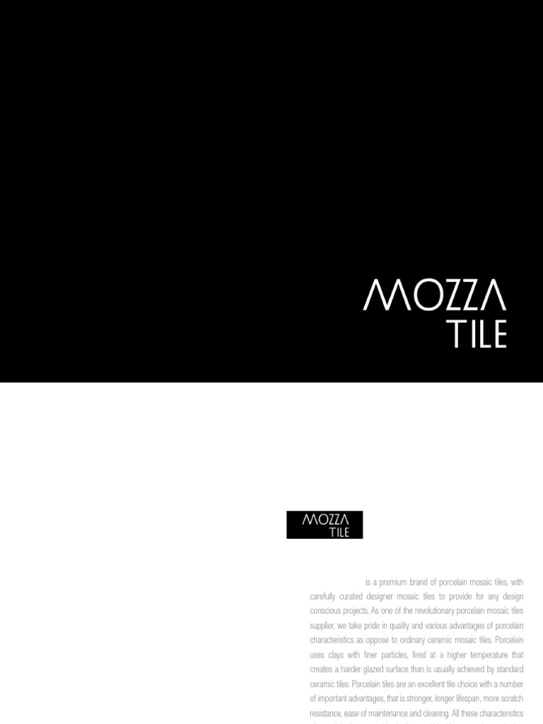 Mozza Tile Product Catalog Overview | PDF | Tile | Porcelain