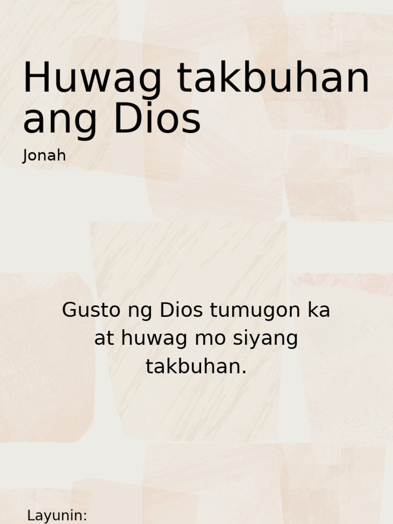 Huwag Takbuhan Ang Dios | PDF
