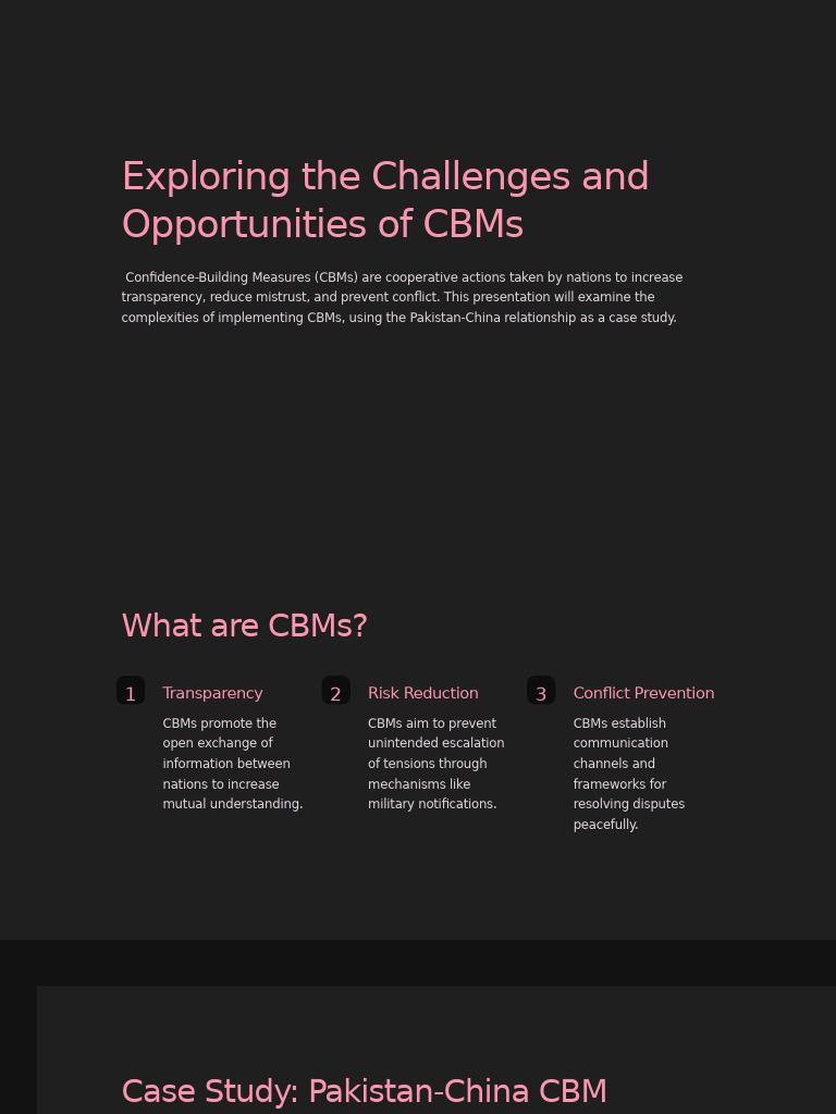 Exploring The Challenges and Opportunities of CBMs (KIM) | PDF | Pakistan | China