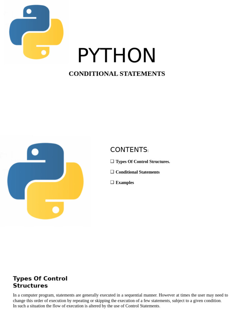 Conditional Statements Pdf