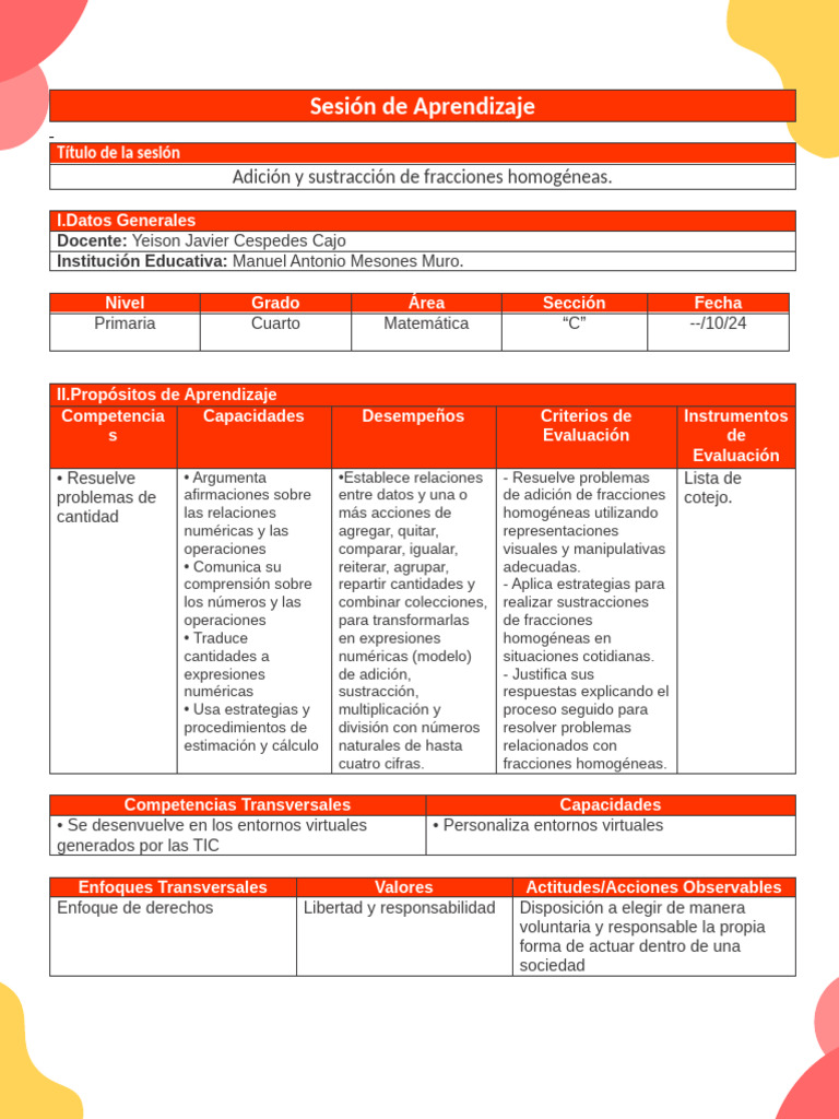 Adición y Sustracción de Fracciones Homogéneass | PDF | Evaluación ...