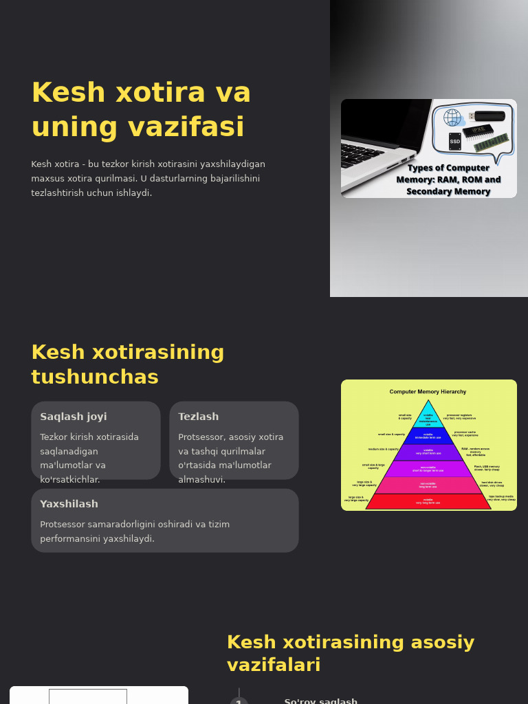 Kesh Xotira Va Uning Vazifasi | PDF