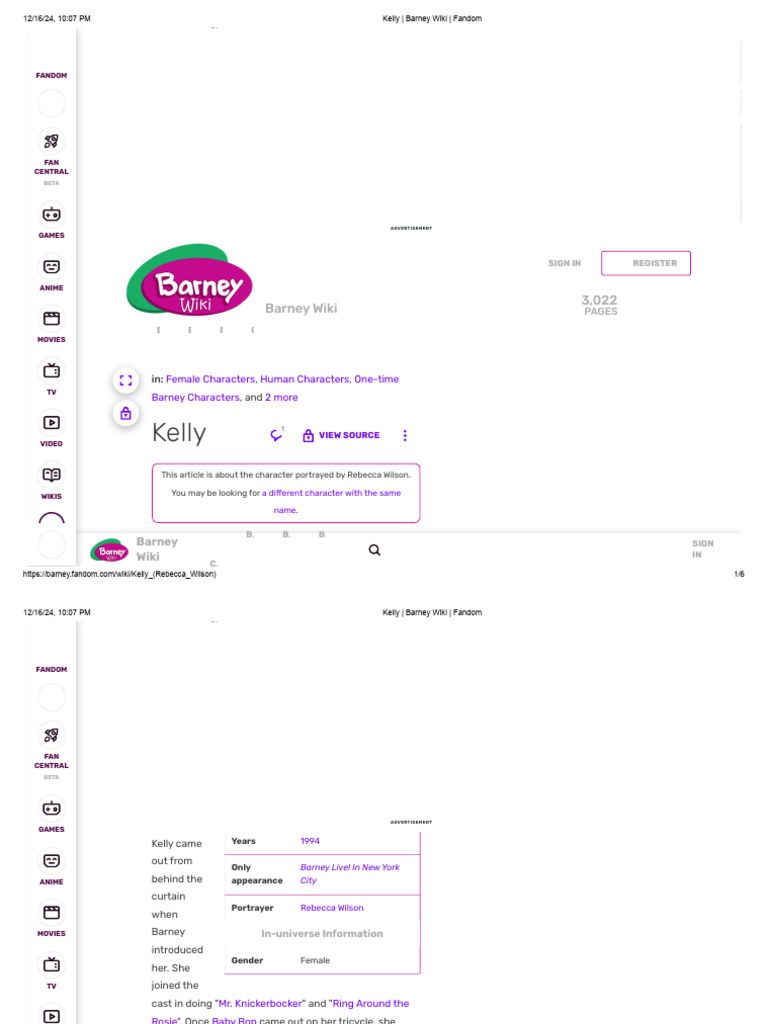 Kelly _ Barney Wiki _ Fandom | PDF | Fandom