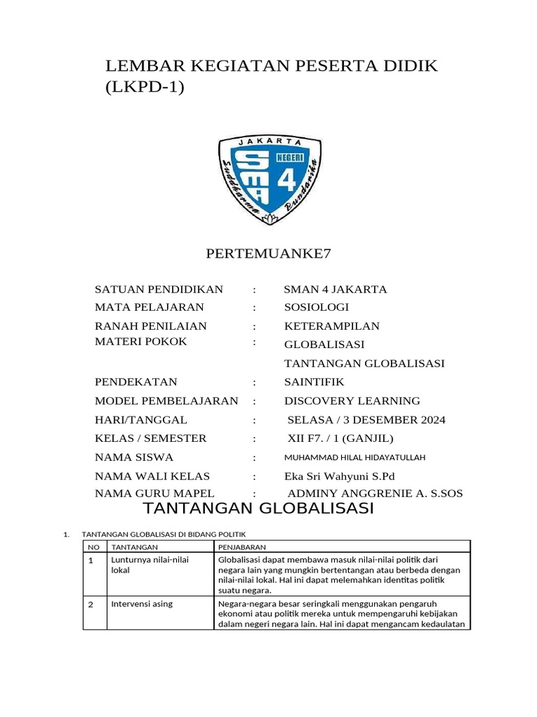 Muhammad Hilal Hidayatullah F7 LKPD-1 - Pertemuan Ke 7 | PDF